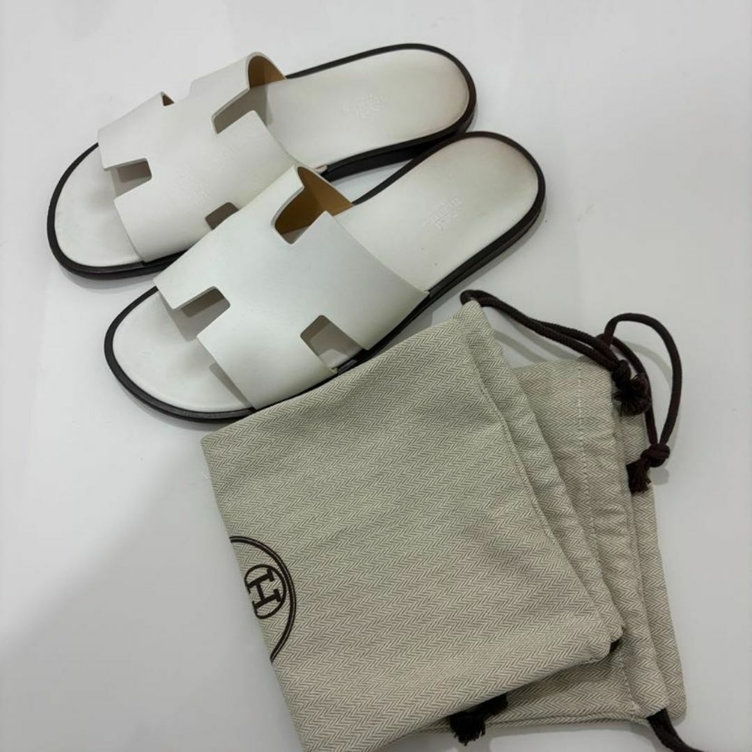 HERMES - エルメス イズミール レザーサンダル ホワイトの通販 HERMES - エルメス イズミール レザーサンダル ホワイトの通販