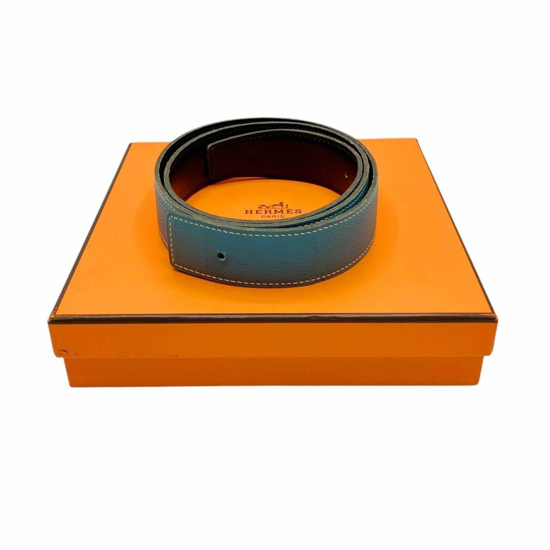 HERMES - ⭐️美品⭐️ エルメス レザー ベルト 85 ブルージーン HERMES - ⭐️美品⭐️ エルメス レザー ベルト 85 ブルージーン