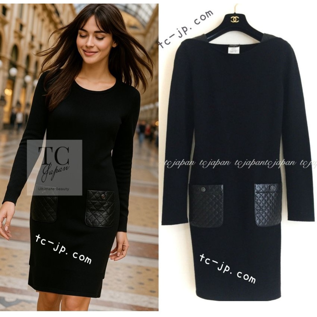 CHANEL - シャネル ワンピース CHANELブラック ウール カシミア CHANEL - シャネル ワンピース CHANELブラック ウール カシミア
