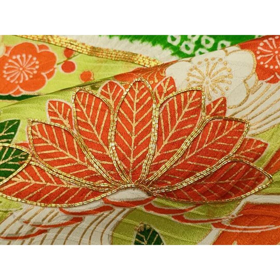平和屋着物□豪華振袖 駒刺繍 絞り 扇面吉祥花文 金彩 正絹 逸品 平和屋着物□豪華振袖 駒刺繍 絞り 扇面吉祥花文 金彩 正絹 逸品