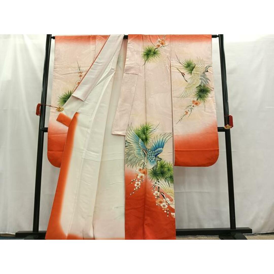 平和屋着物□豪華振袖 刺繍 飛鶴枝梅文 金糸 正絹 逸品 平和屋着物□豪華振袖 刺繍 飛鶴枝梅文 金糸 正絹 逸品