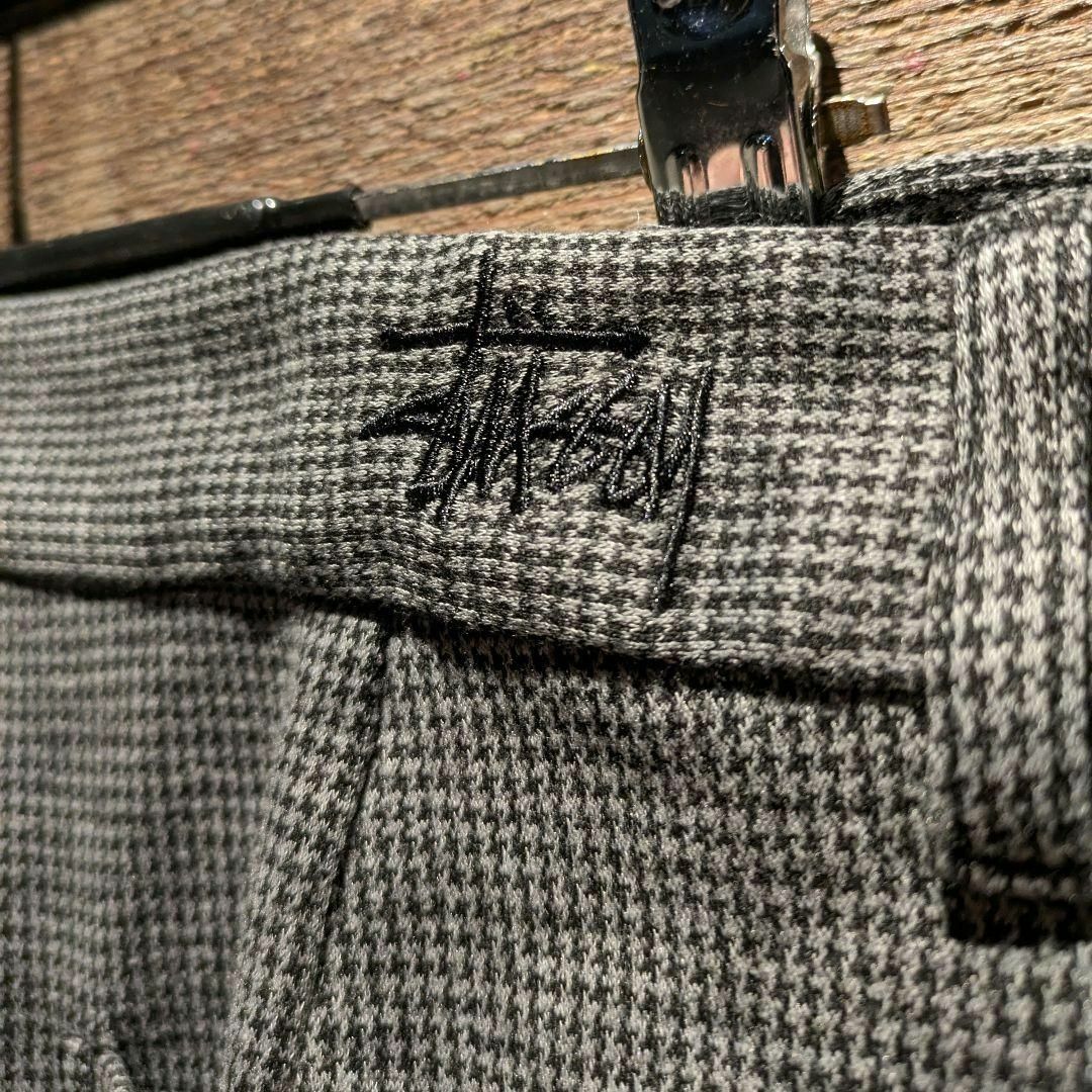 STUSSY - 希少デザイン old stussy スラックスパンツ 千鳥柄 総 STUSSY - 希少デザイン old stussy スラックスパンツ 千鳥柄 総