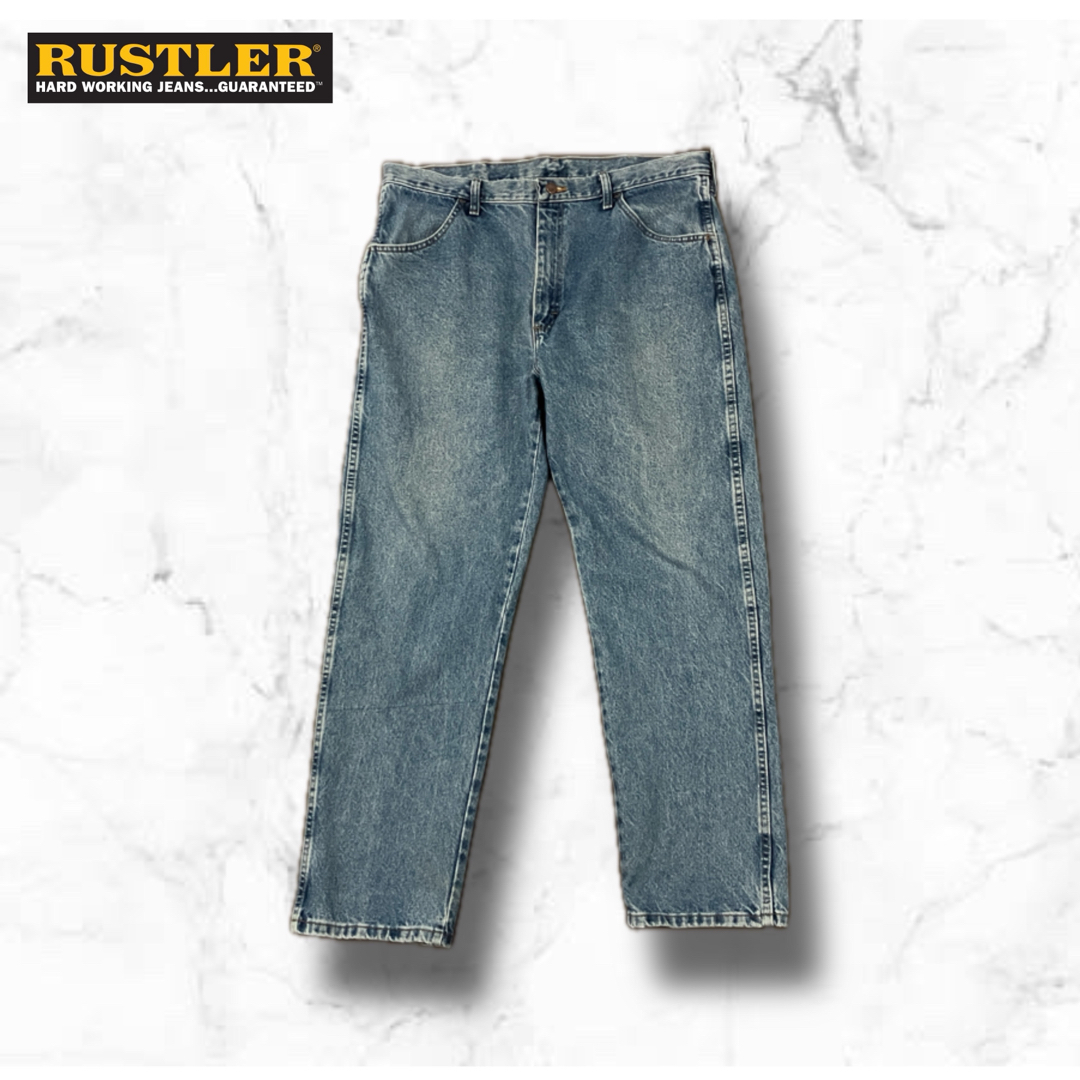 Wrangler - RUSTLER レギュラーフィットストレートデニムパンツ Wrangler - RUSTLER レギュラーフィットストレートデニムパンツ
