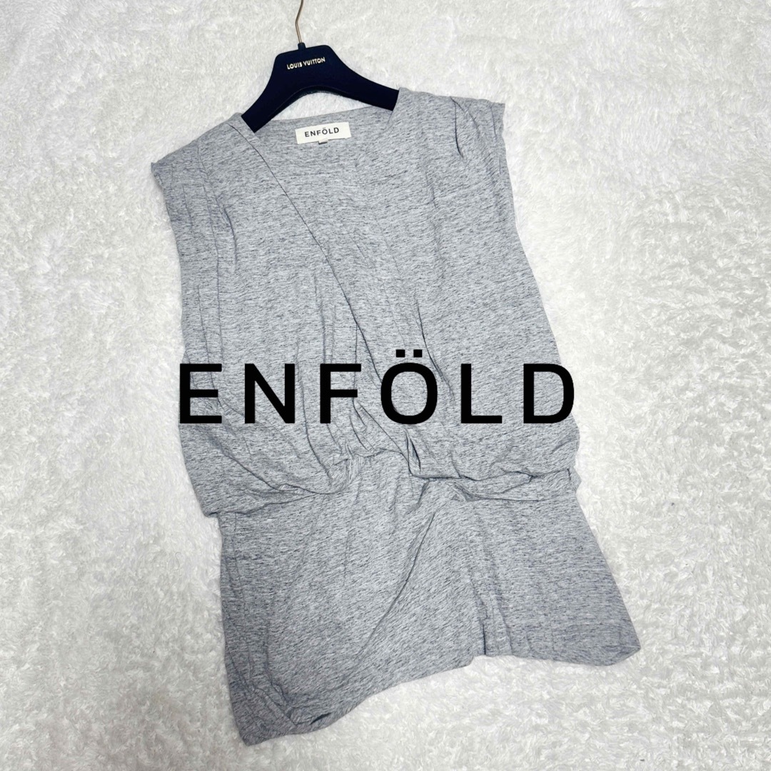 ENFOLD - ENFOLD エンフォルド タック変形ノースリーブトップス ENFOLD - ENFOLD エンフォルド タック変形ノースリーブトップス