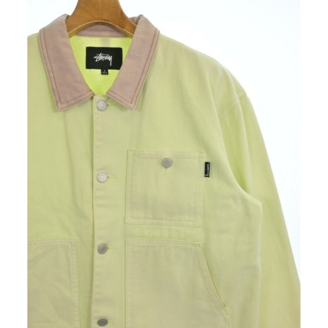 STUSSY - STUSSY ステューシー カバーオール S 黄緑 【古着 STUSSY - STUSSY ステューシー カバーオール S 黄緑 【古着