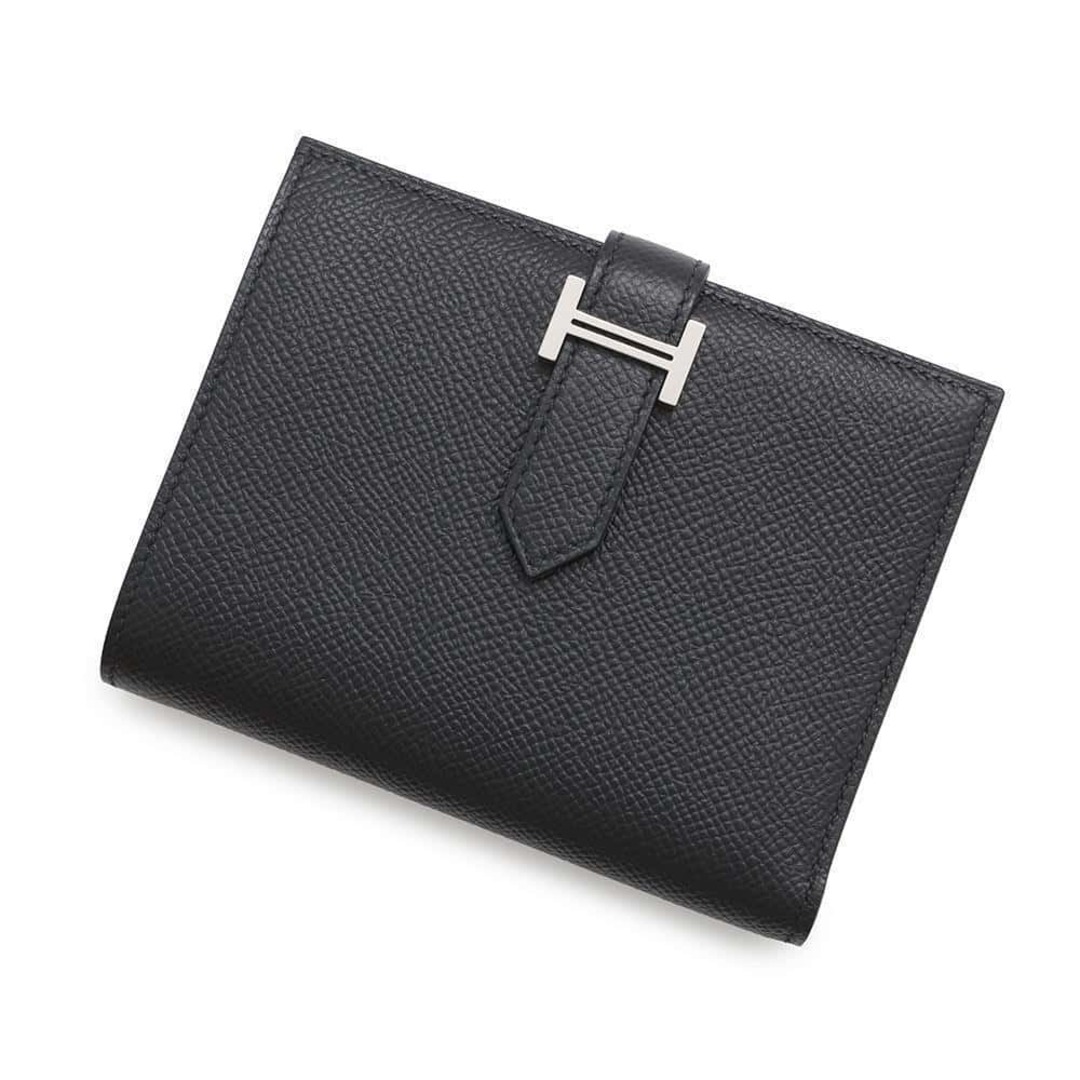 HERMES - エルメス 二つ折り財布 ベアンコンパクト ブラック HERMES - エルメス 二つ折り財布 ベアンコンパクト ブラック