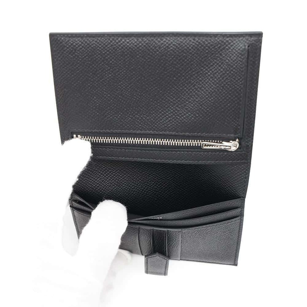 HERMES - エルメス 二つ折り財布 ベアンコンパクト ブラック HERMES - エルメス 二つ折り財布 ベアンコンパクト ブラック