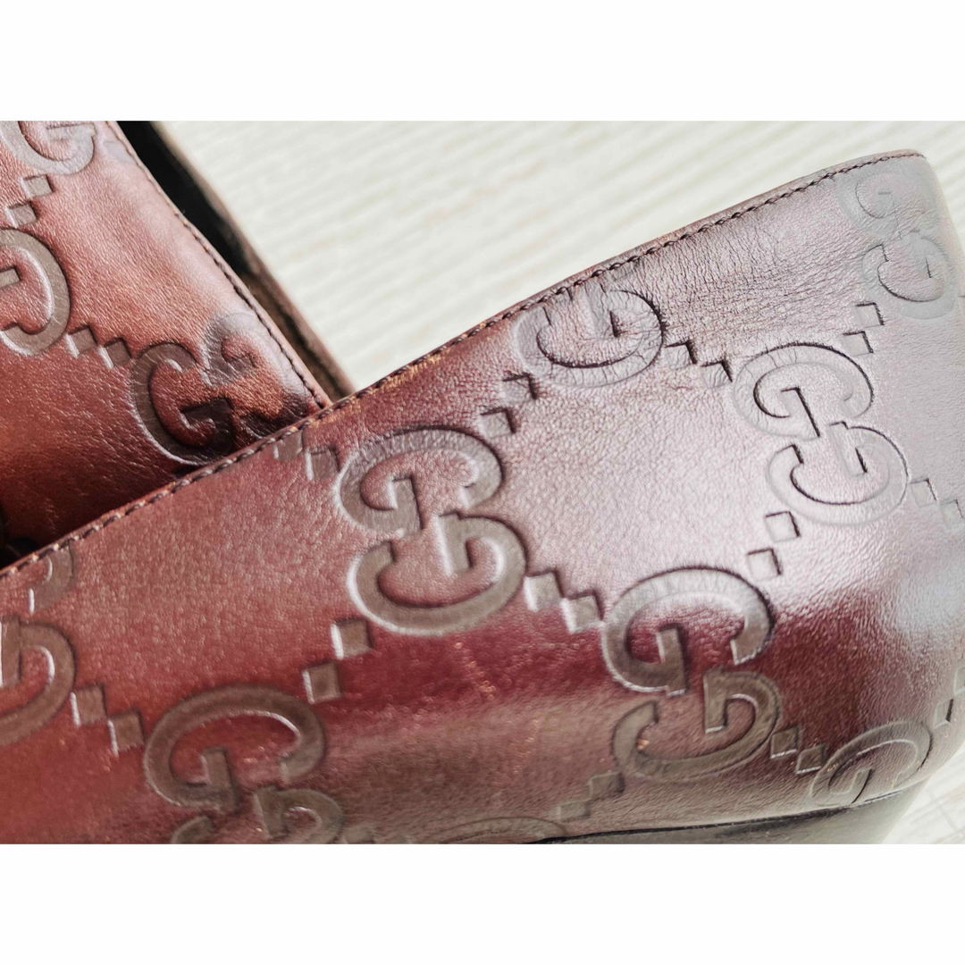 GUCCI - GUCCIグッチ/ブラウンエンボス/ハイヒールパンプスの GUCCI - GUCCIグッチ/ブラウンエンボス/ハイヒールパンプスの