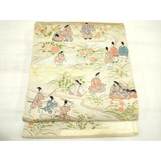平和屋着物◎六通柄袋帯 人物文 金糸 正絹 逸品 DAAO0569xgの 平和屋着物◎六通柄袋帯 人物文 金糸 正絹 逸品 DAAO0569xgの