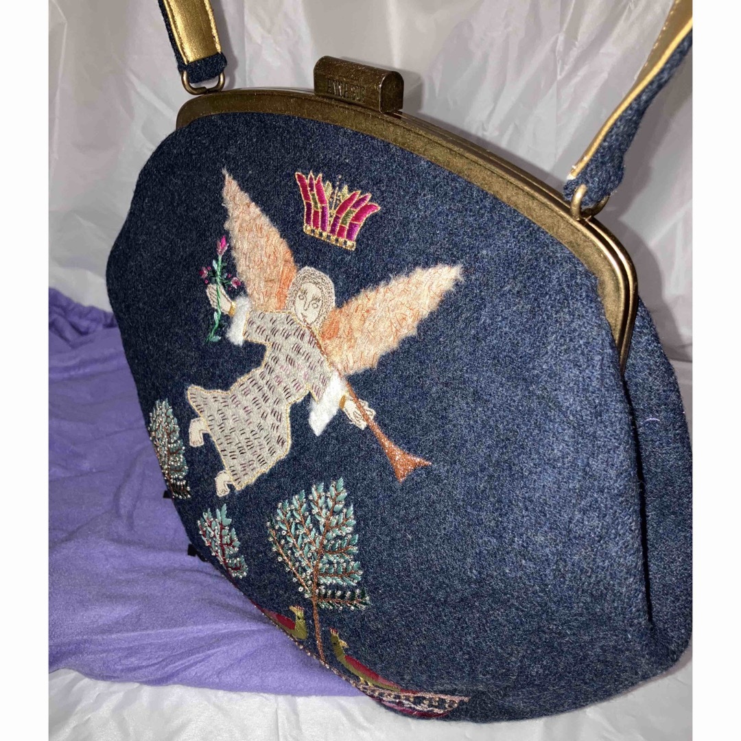ANNA SUI - ANNA SUI がま口ハンドバッグ ショルダーバッグ 天使 ANNA SUI - ANNA SUI がま口ハンドバッグ ショルダーバッグ 天使