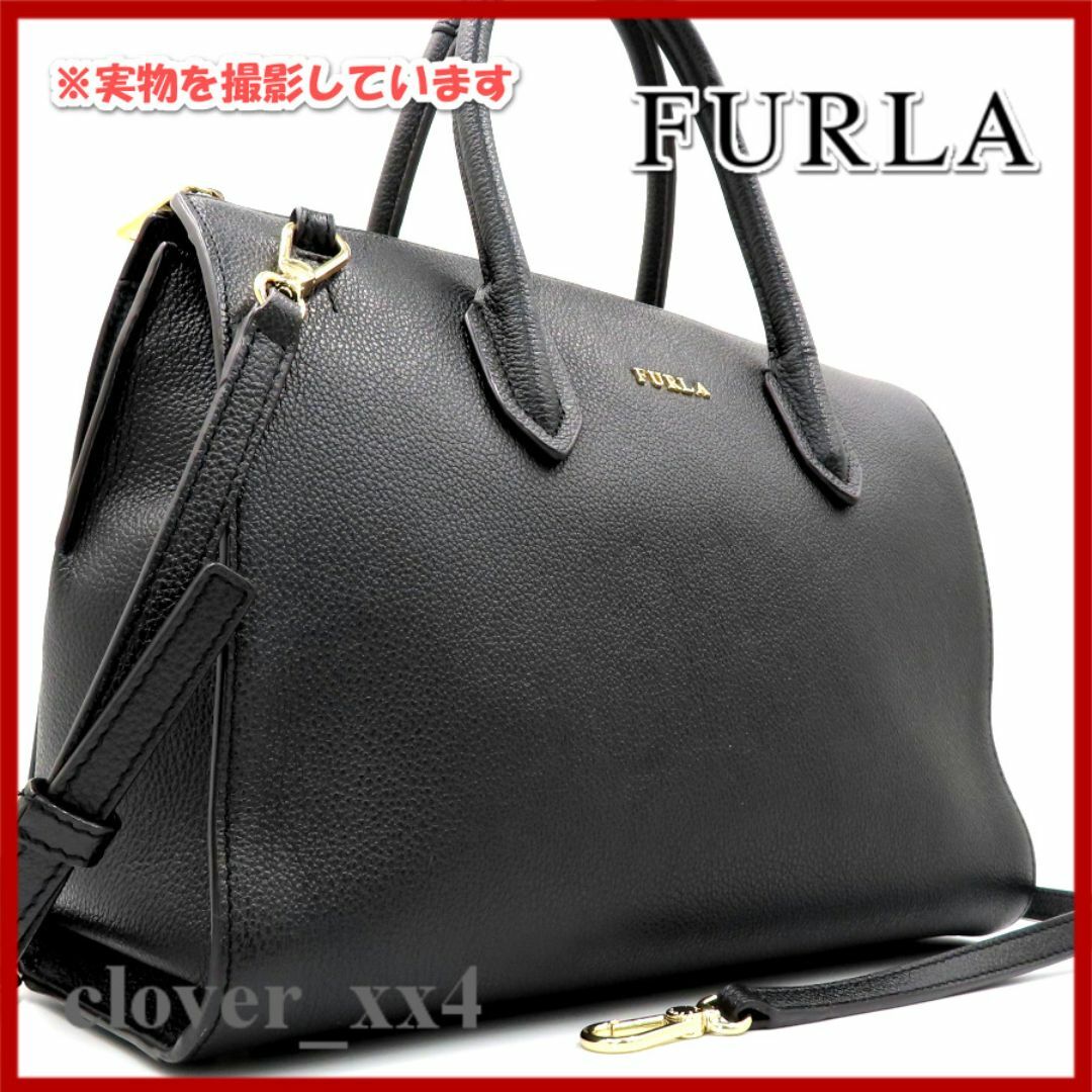 FURLA - 【極美品】 フルラ ショルダーバッグ ブラック 牛 FURLA - 【極美品】 フルラ ショルダーバッグ ブラック 牛