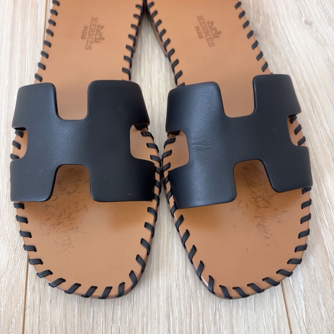 HERMES - 【美品】エルメス オラン 36 ステッチ ブラックの通販 HERMES - 【美品】エルメス オラン 36 ステッチ ブラックの通販