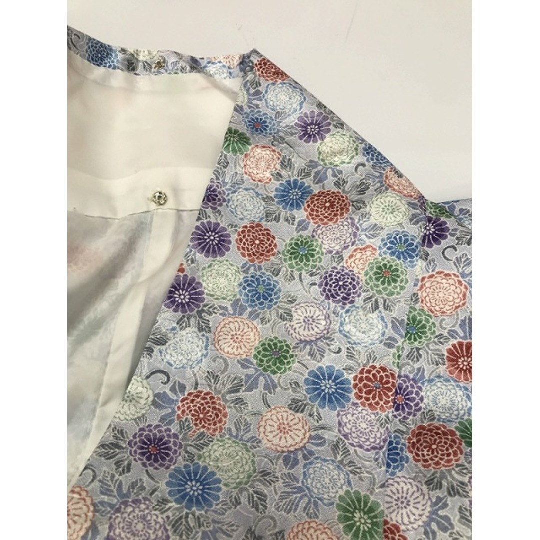 中古】Sサイズ 化繊 小紋 ブルーグレー地に菊花模様の通販 by 中古】Sサイズ 化繊 小紋 ブルーグレー地に菊花模様の通販 by