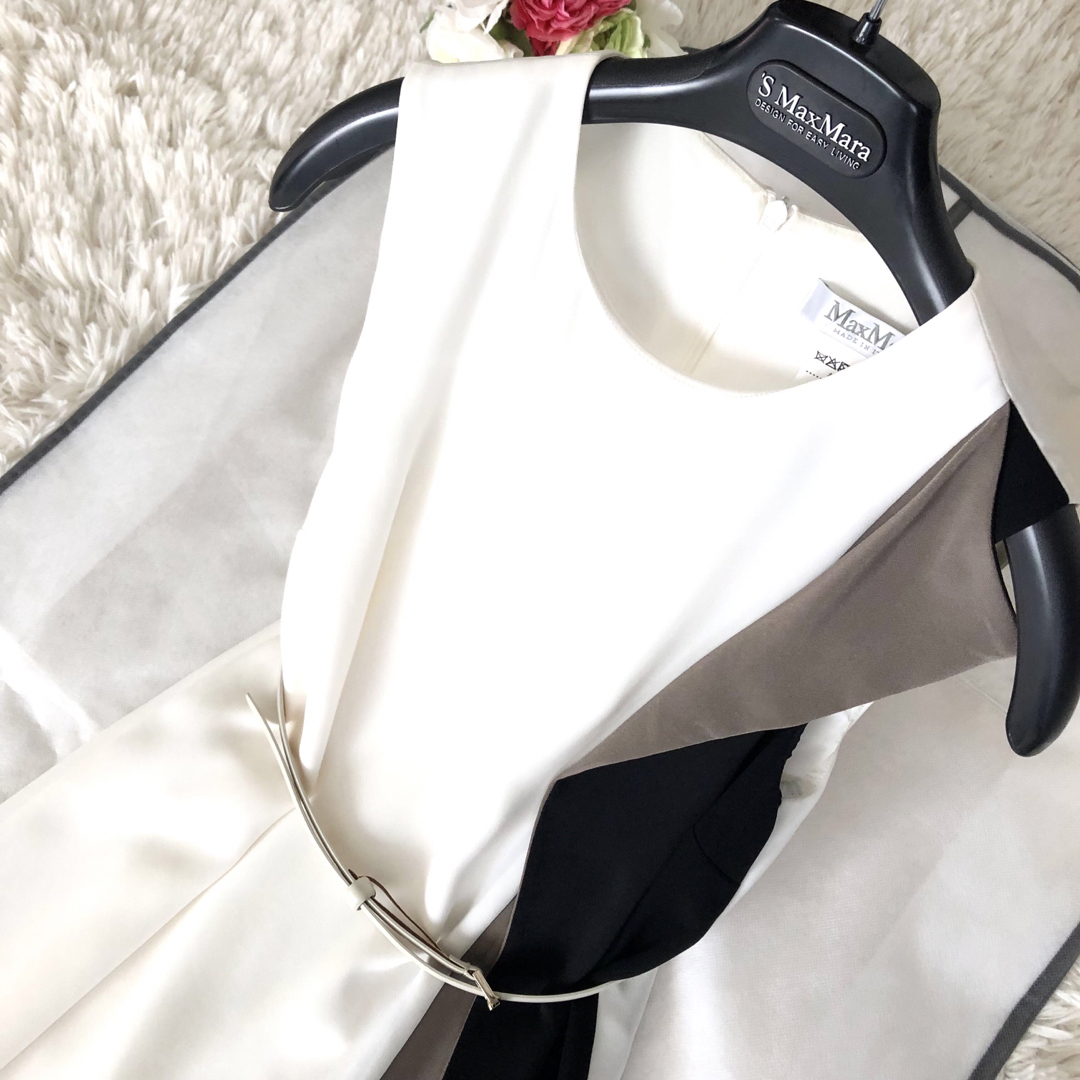 Max Mara - 極美品‼️【マックスマーラ】38白タグエレガント Max Mara - 極美品‼️【マックスマーラ】38白タグエレガント