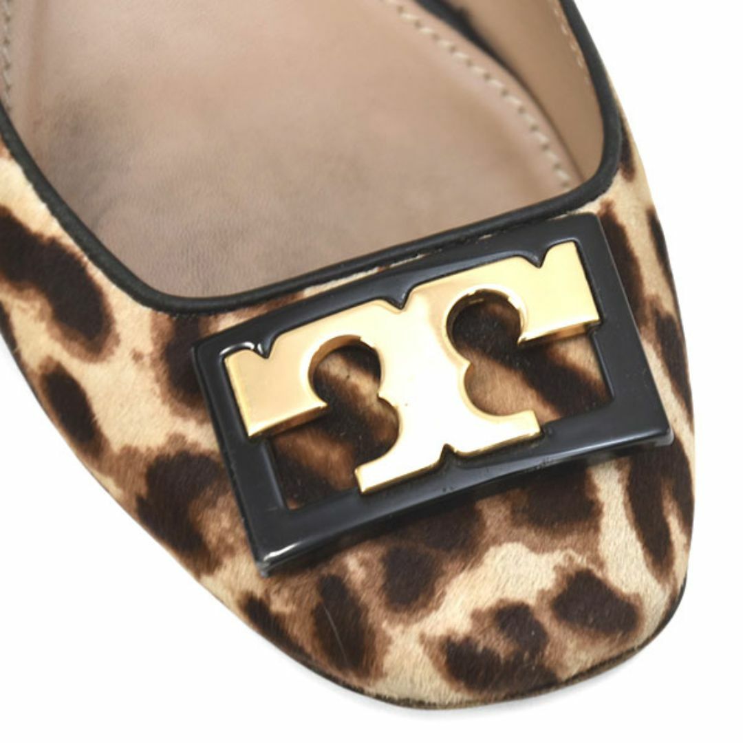 Tory Burch - トリーバーチ Tロゴ ヒョウ柄 ハラコ パンプス 6C Tory Burch - トリーバーチ Tロゴ ヒョウ柄 ハラコ パンプス 6C