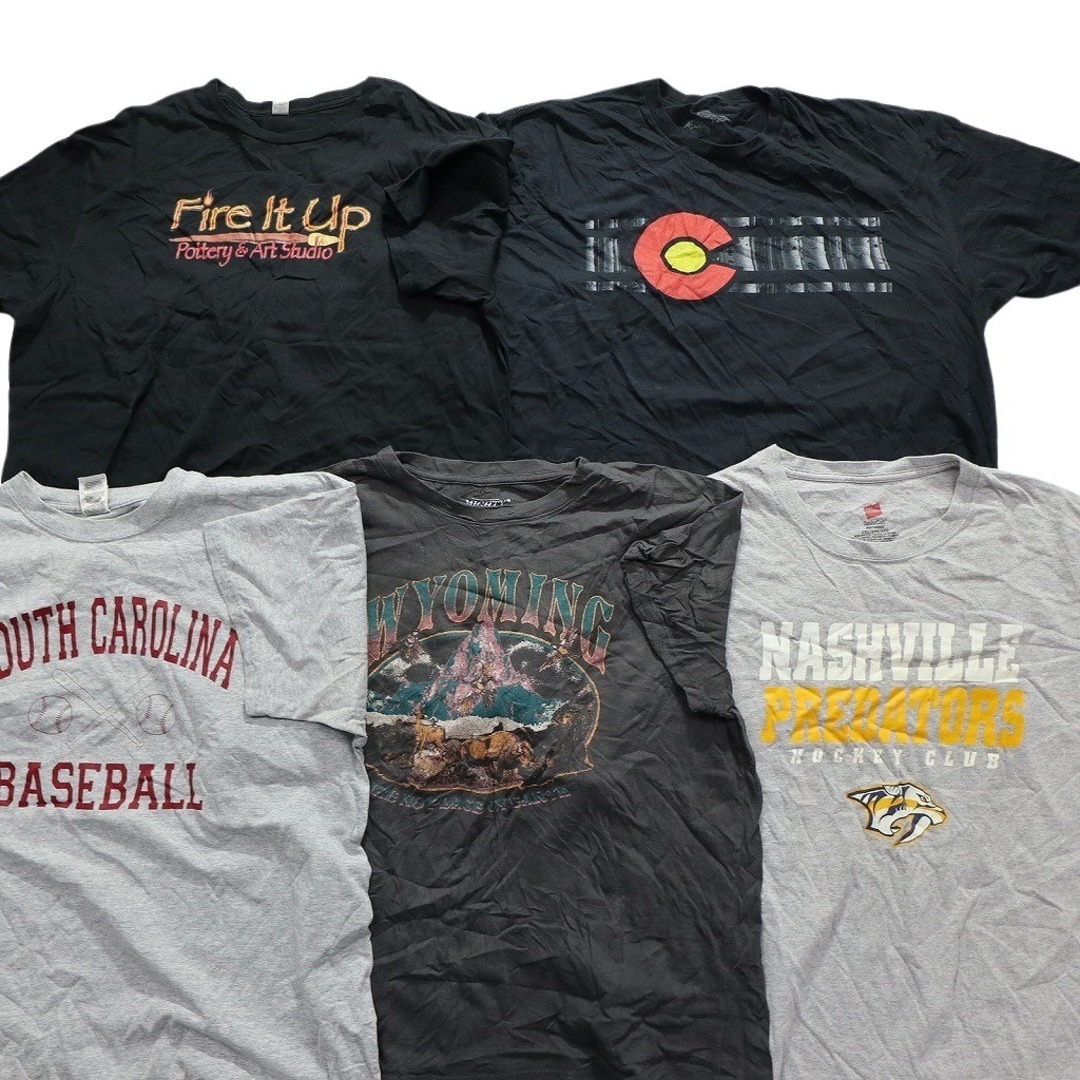 古着卸 まとめ売り 黒・グレー ボディ プリント 半袖Tシャツ 20 古着卸 まとめ売り 黒・グレー ボディ プリント 半袖Tシャツ 20
