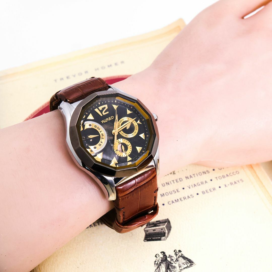 SEIKO - 稼働 SEIKO WIRED 腕時計 カットガラス レトログラード SEIKO - 稼働 SEIKO WIRED 腕時計 カットガラス レトログラード