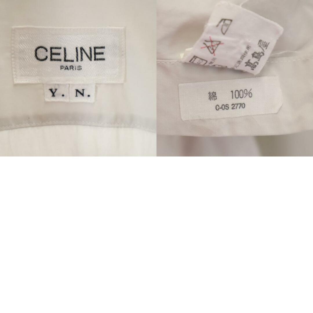 CELINE - 古着 CELINE セリーヌ 長袖 コットンシャツ ホワイト CELINE - 古着 CELINE セリーヌ 長袖 コットンシャツ ホワイト