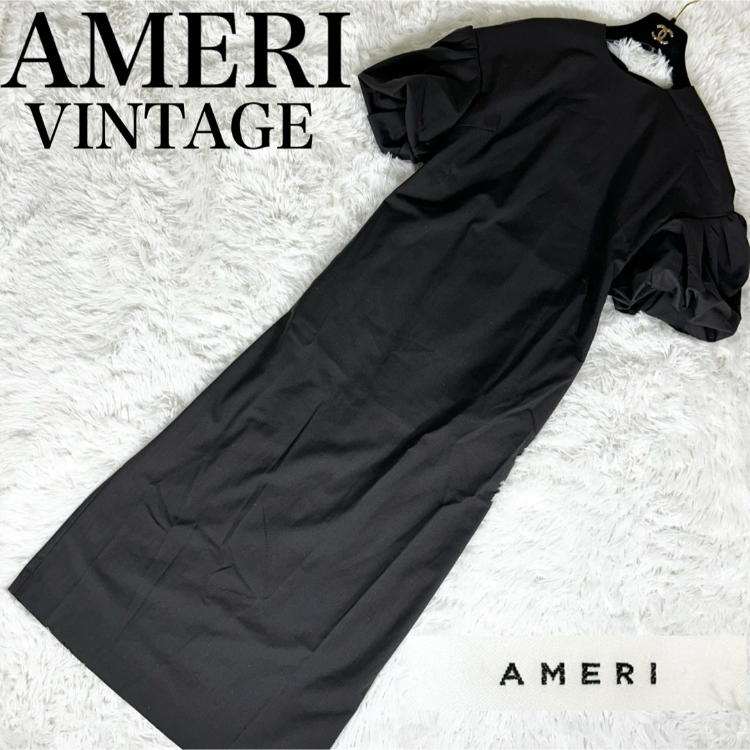 Ameri VINTAGE - 美品✨AMERI BALLOON SLEEVE I LINE DRESS Sの Ameri VINTAGE - 美品✨AMERI BALLOON SLEEVE I LINE DRESS Sの