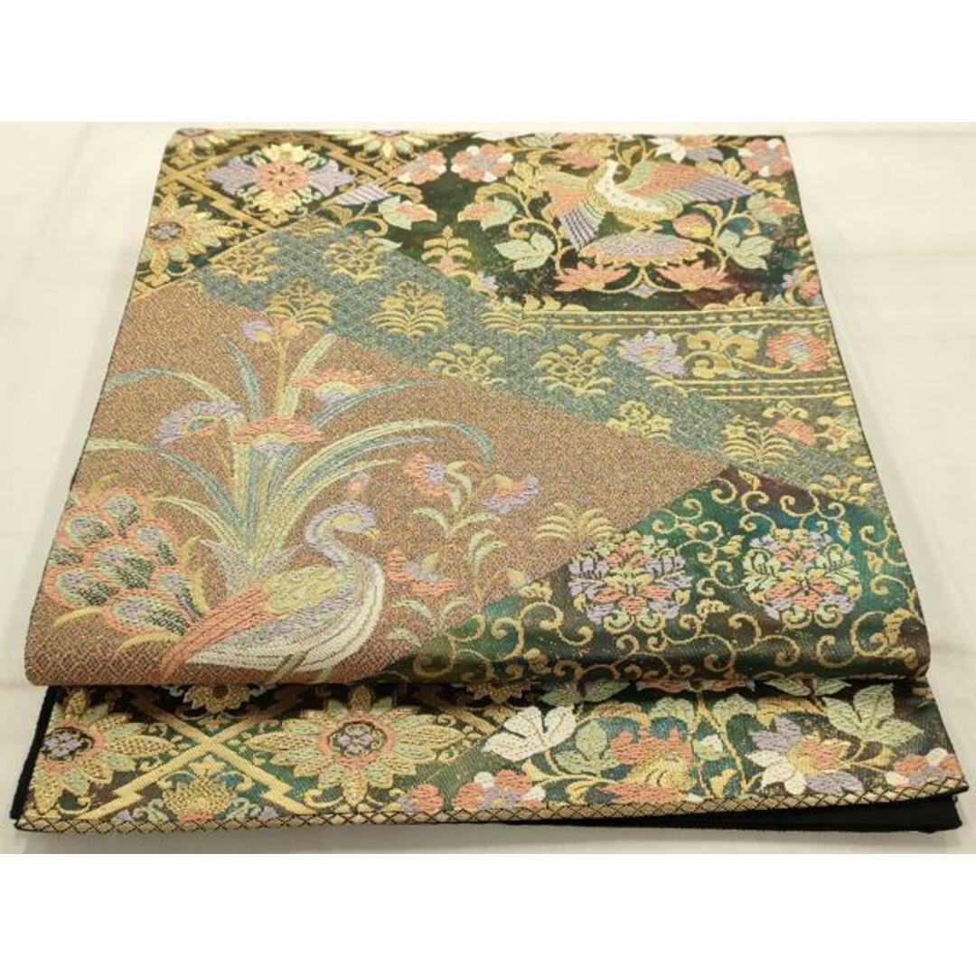 平和屋着物◎六通柄袋帯 唐織 切嵌花鳥文 金糸 正絹 逸品 平和屋着物◎六通柄袋帯 唐織 切嵌花鳥文 金糸 正絹 逸品