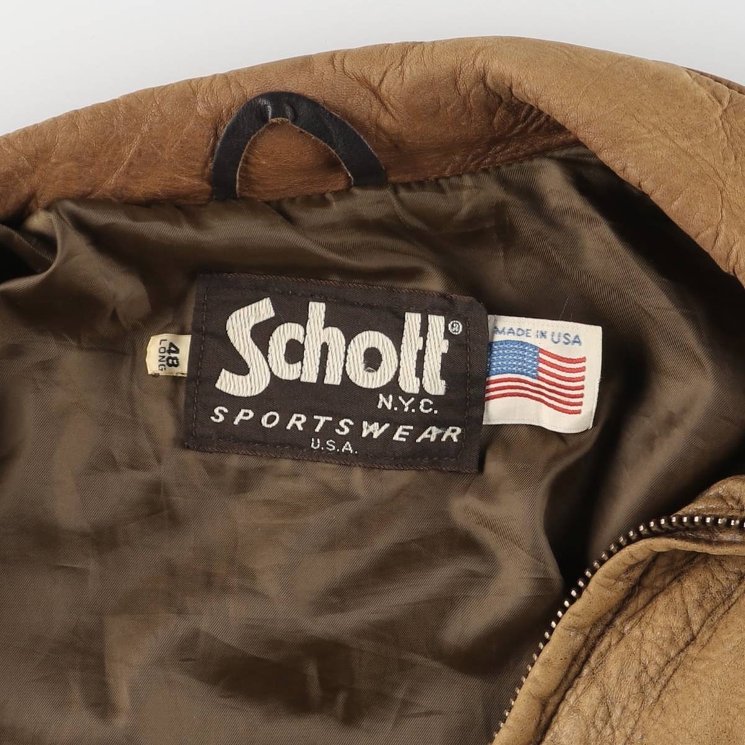 schott - 古着 ~90年代 ショット SCHOTT レザーブルゾンタイプ schott - 古着 ~90年代 ショット SCHOTT レザーブルゾンタイプ