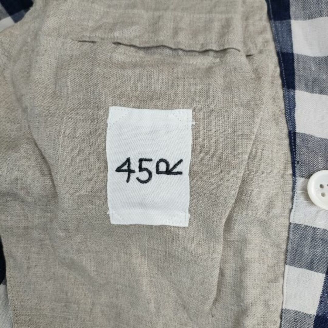 45rpm - 45R/45rpm リネンJACKET 定価63800円 チェック 45rpm - 45R/45rpm リネンJACKET 定価63800円 チェック