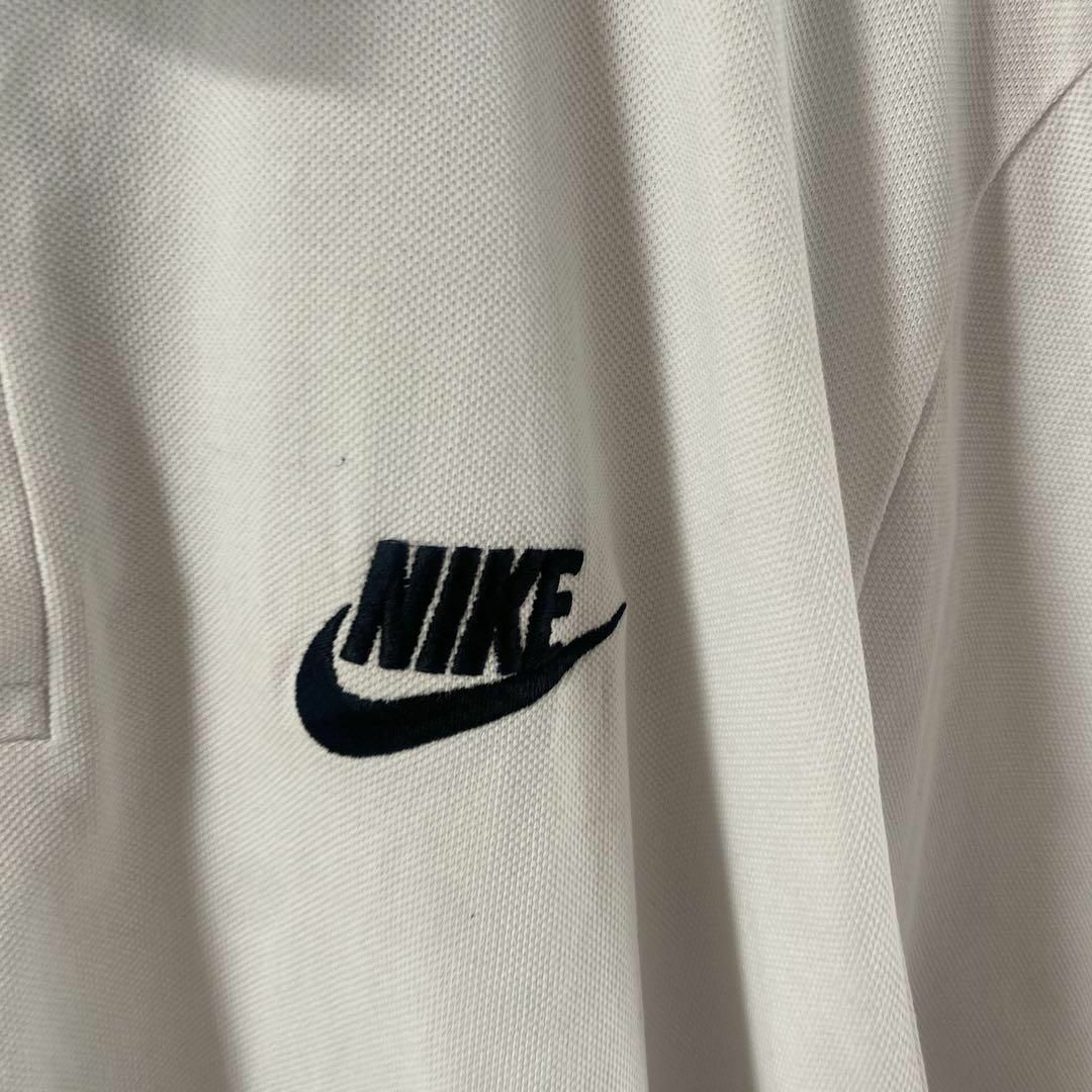 NIKE - NIKEポロシャツ 半袖 白シャツ 刺繍ロゴ オーバーサイズ NIKE - NIKEポロシャツ 半袖 白シャツ 刺繍ロゴ オーバーサイズ