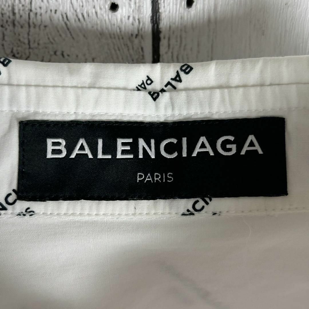 BALENCIAGA - バレンシアガ☆総柄半袖ボタンダウンシャツ 文字 BALENCIAGA - バレンシアガ☆総柄半袖ボタンダウンシャツ 文字