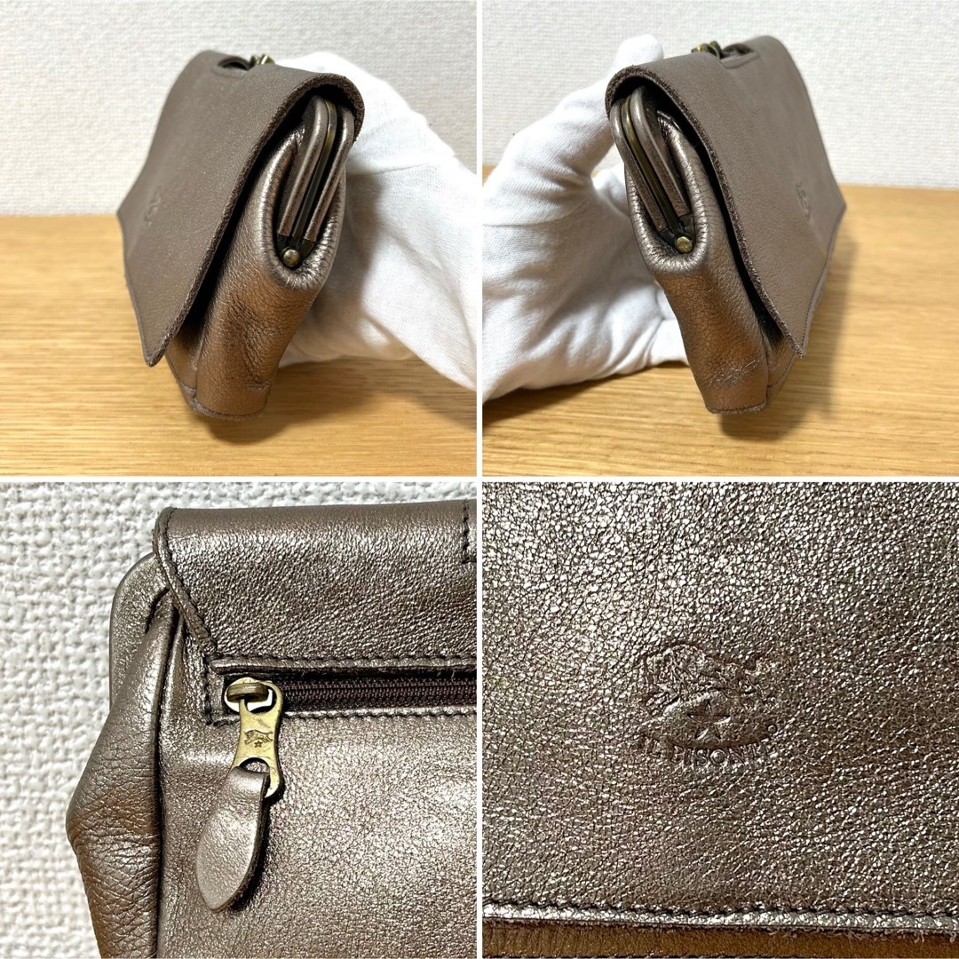 IL BISONTE - IL BISONTE イルビゾンテ 長財布 がま口 ゴールド IL BISONTE - IL BISONTE イルビゾンテ 長財布 がま口 ゴールド