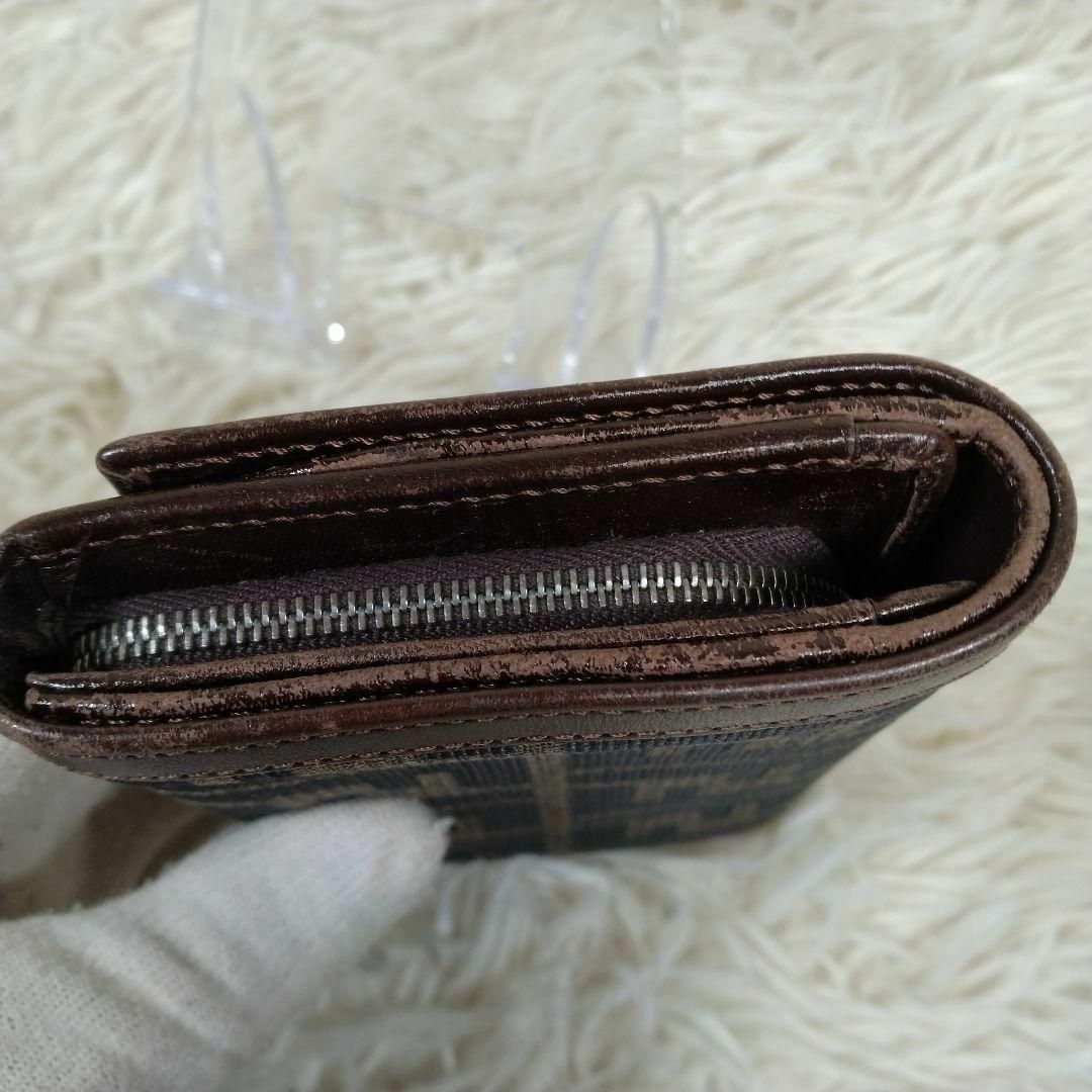 FENDI - FENDI 折財布 ズッカ柄 総柄 キャンバス レザー FENDI - FENDI 折財布 ズッカ柄 総柄 キャンバス レザー