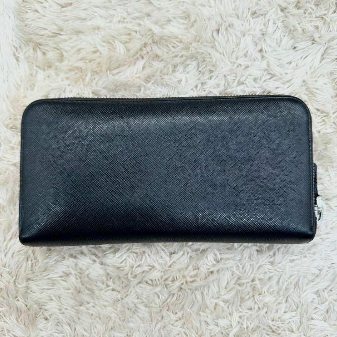 PRADA - 【美品】プラダ 長財布 ブラック ベージュ シルバーロゴ PRADA - 【美品】プラダ 長財布 ブラック ベージュ シルバーロゴ