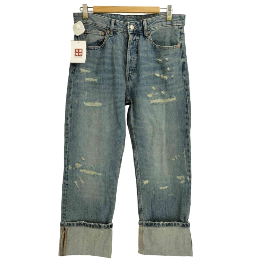 ZARA - ZARA(ザラ) ダメージ加工 ワイドデニムパンツ レディース ZARA - ZARA(ザラ) ダメージ加工 ワイドデニムパンツ レディース