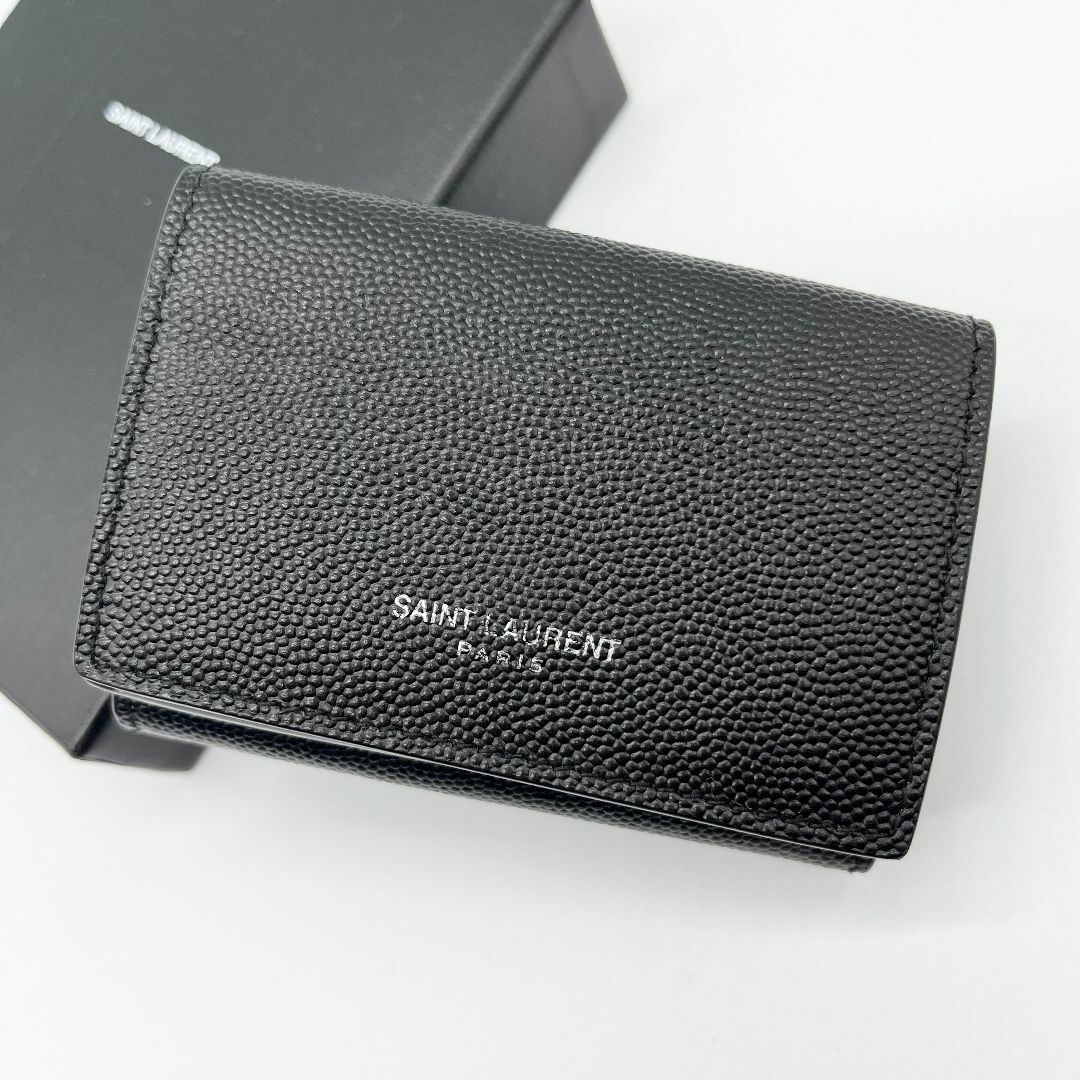 SAINT LAURENT - 美品✨ サンローラン 三つ折り財布 ブラック 箱 SAINT LAURENT - 美品✨ サンローラン 三つ折り財布 ブラック 箱