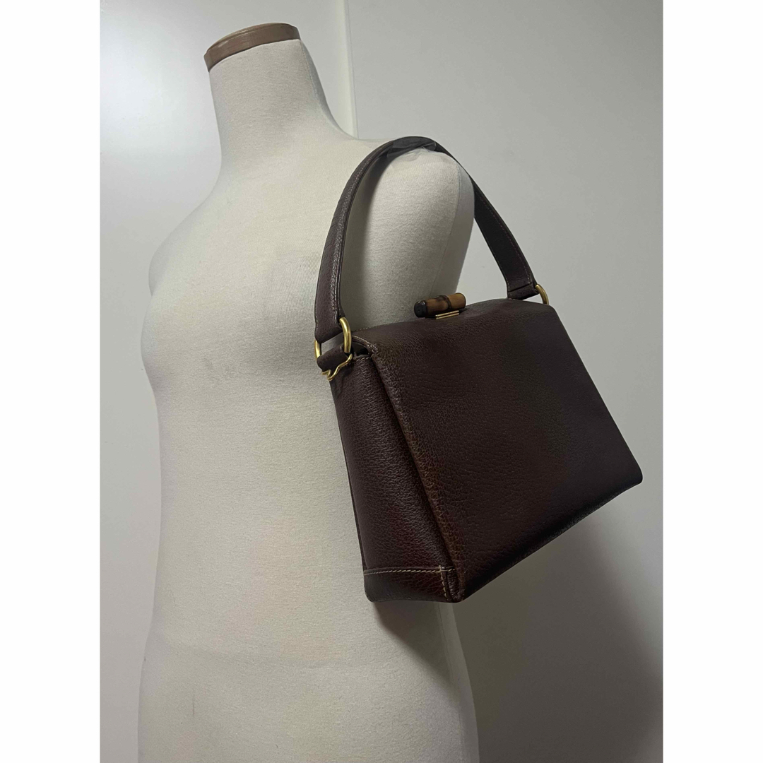 GUCCI - 希少 GUCCI グッチ ターンロック バッグ バンブー シボ GUCCI - 希少 GUCCI グッチ ターンロック バッグ バンブー シボ