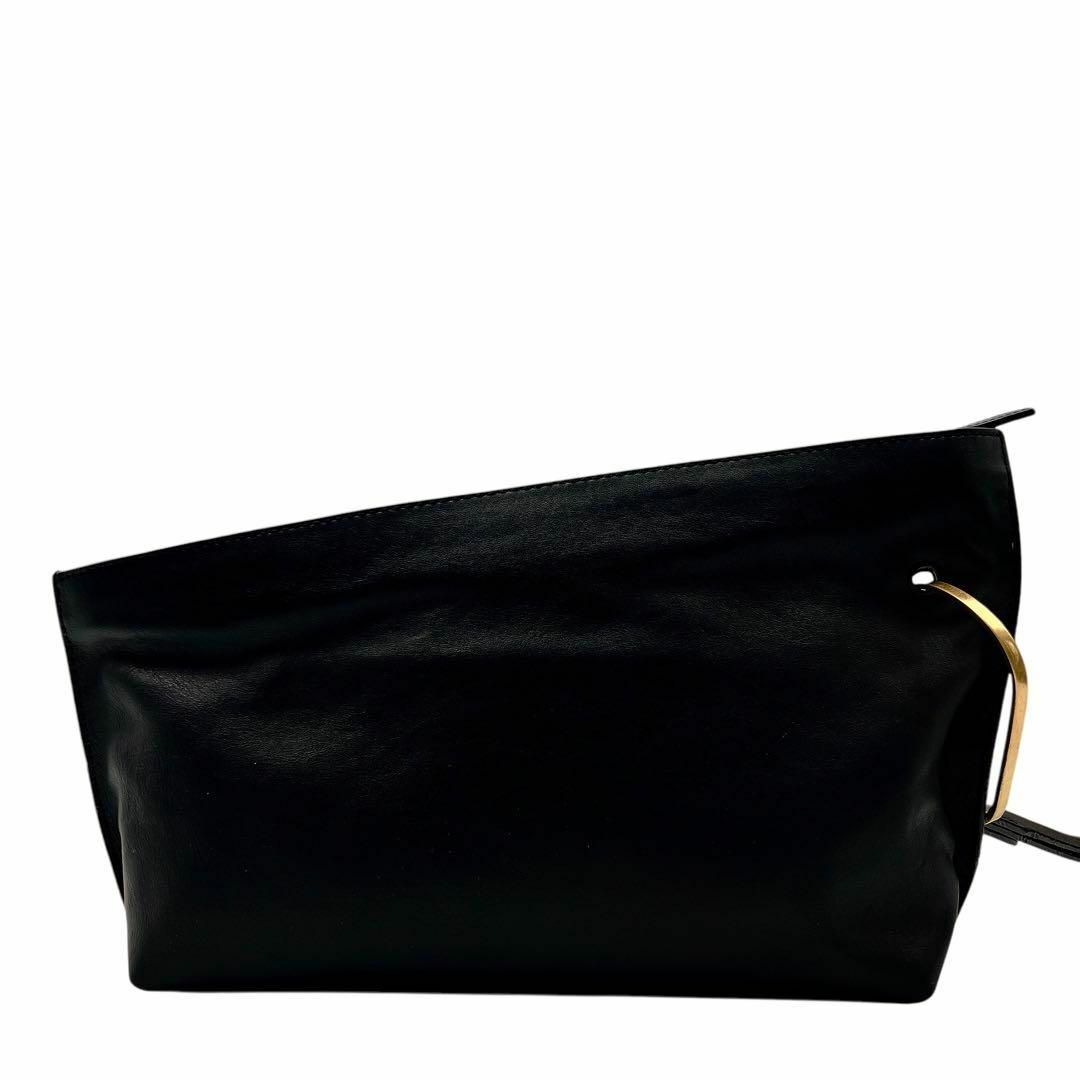 ORSETTO - ORSETTO ブラック レザー ハンドストラップBAG ORSETTO - ORSETTO ブラック レザー ハンドストラップBAG