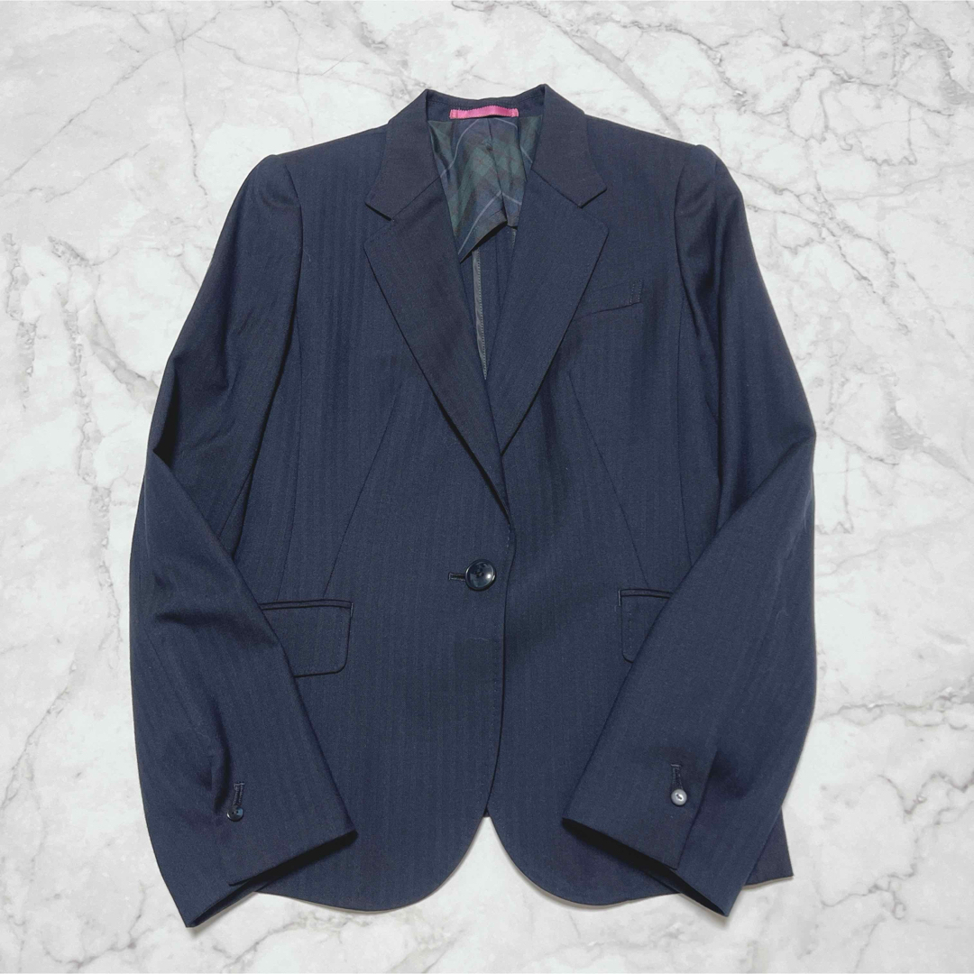 AOKI - 美品 AOKI LES MUES スカートスーツ ストレッチ シルク混 AOKI - 美品 AOKI LES MUES スカートスーツ ストレッチ シルク混