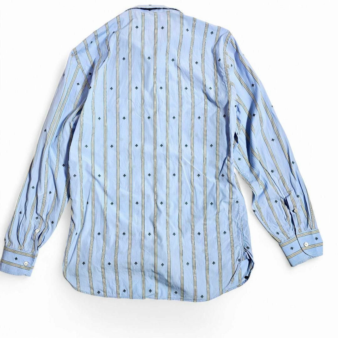 GUCCI - 【良品】グッチ 長袖シャツ ストライプ 柄シャツ ブルー GUCCI - 【良品】グッチ 長袖シャツ ストライプ 柄シャツ ブルー
