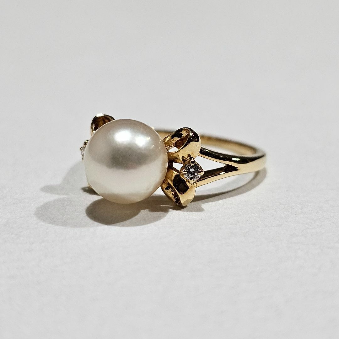 MIKIMOTO - 1635 ミキモトパールダイヤリングK18YGイエロー MIKIMOTO - 1635 ミキモトパールダイヤリングK18YGイエロー