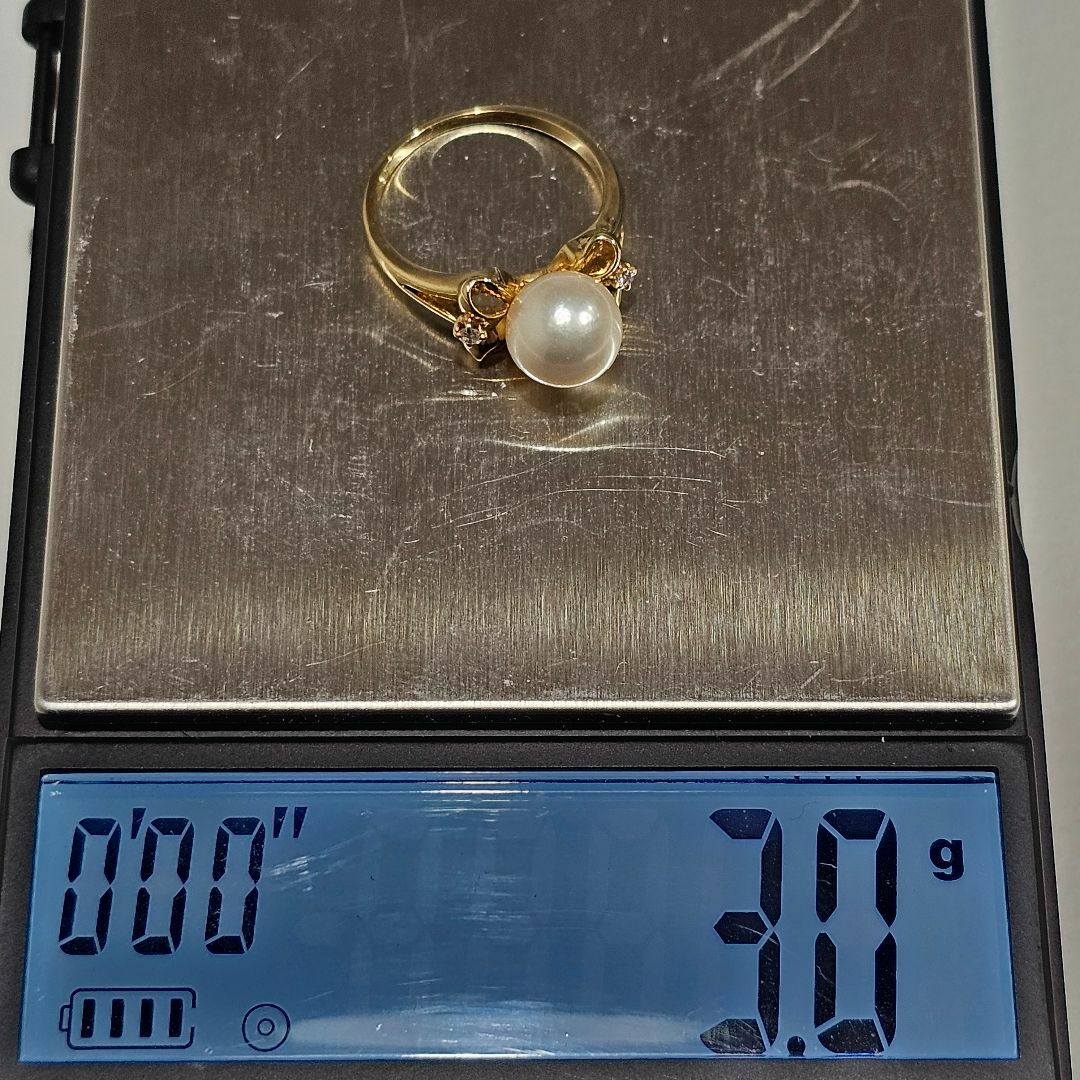 MIKIMOTO - 1635 ミキモトパールダイヤリングK18YGイエロー MIKIMOTO - 1635 ミキモトパールダイヤリングK18YGイエロー