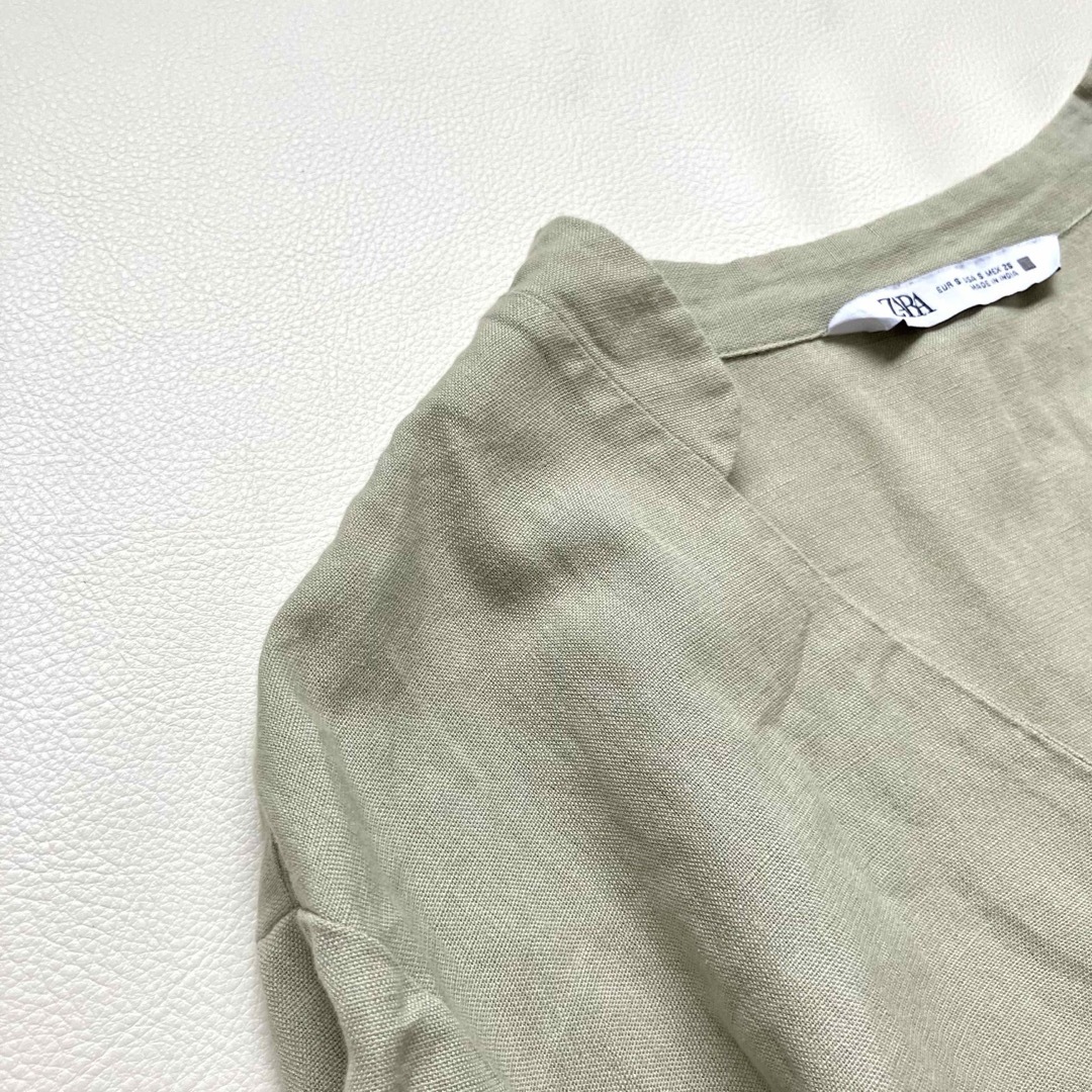 ZARA - ◇ZARA◇綿麻素材◇七分袖ブラウスチュニック ZARA - ◇ZARA◇綿麻素材◇七分袖ブラウスチュニック