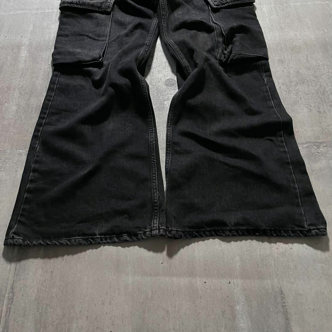 ZARA - y2k グランジ ZARA 鬼フレア カーゴパンツ ブラック ZARA - y2k グランジ ZARA 鬼フレア カーゴパンツ ブラック