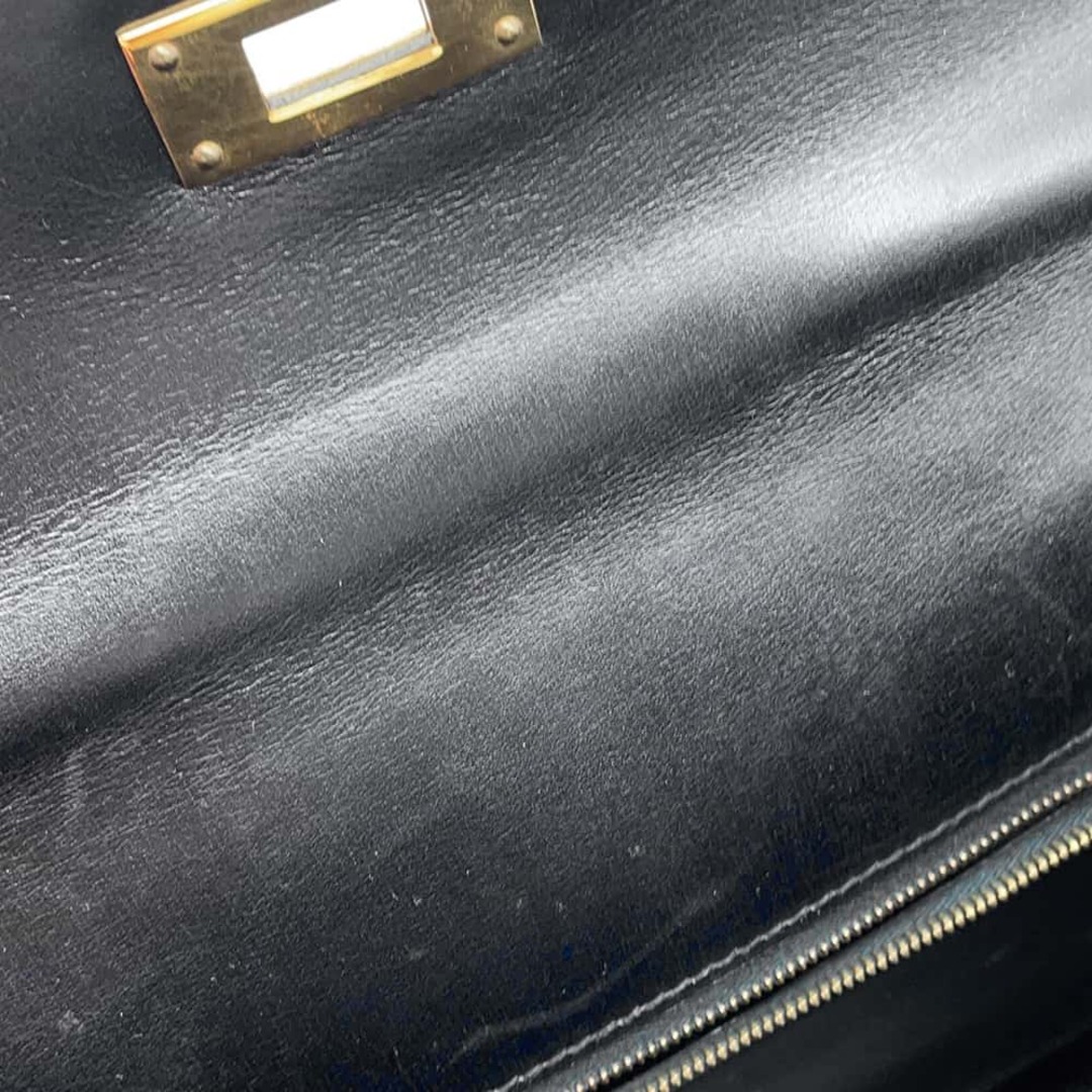 HERMES - エルメス ハンドバッグ ケリー28 外縫い ブラック HERMES - エルメス ハンドバッグ ケリー28 外縫い ブラック