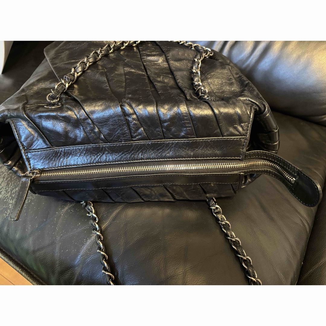 CHANEL - CHANEL チェーンショルダーバッグ レザー ブラック CHANEL - CHANEL チェーンショルダーバッグ レザー ブラック