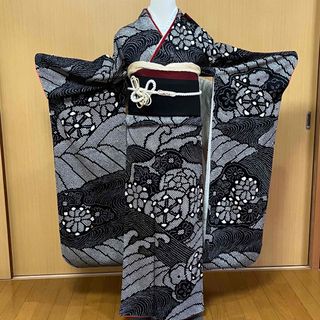 レトロ古典☆ 正絹 振袖 6点セット used ターコイズブルー レトロ古典☆ 正絹 振袖 6点セット used ターコイズブルー
