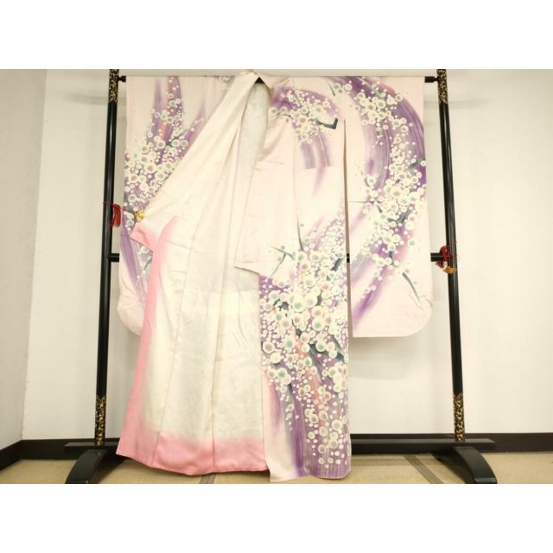 平和屋着物□豪華振袖 枝花文 暈し染め 銀彩 正絹 逸品 平和屋着物□豪華振袖 枝花文 暈し染め 銀彩 正絹 逸品