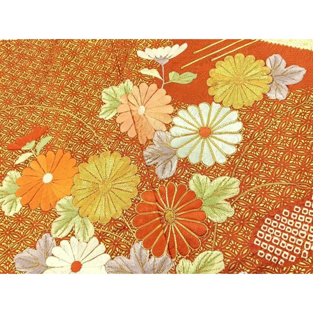 平和屋着物□豪華振袖 絞り 刺繍 重山花文 金彩 正絹 逸品 平和屋着物□豪華振袖 絞り 刺繍 重山花文 金彩 正絹 逸品