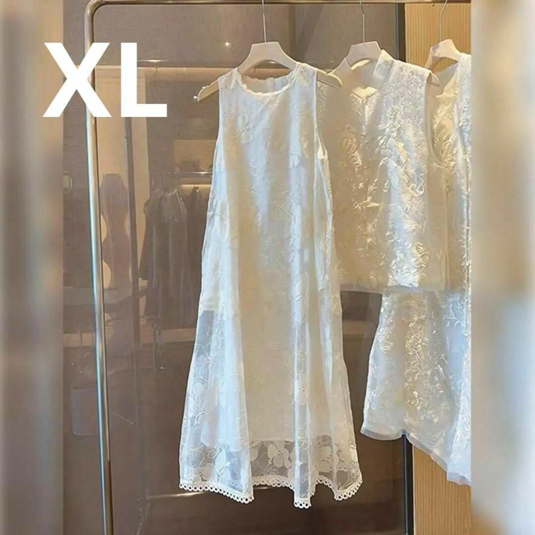 ノースリーブ 花柄 ワンピース 刺繍 アイボリー 結婚式 二次会 ノースリーブ 花柄 ワンピース 刺繍 アイボリー 結婚式 二次会