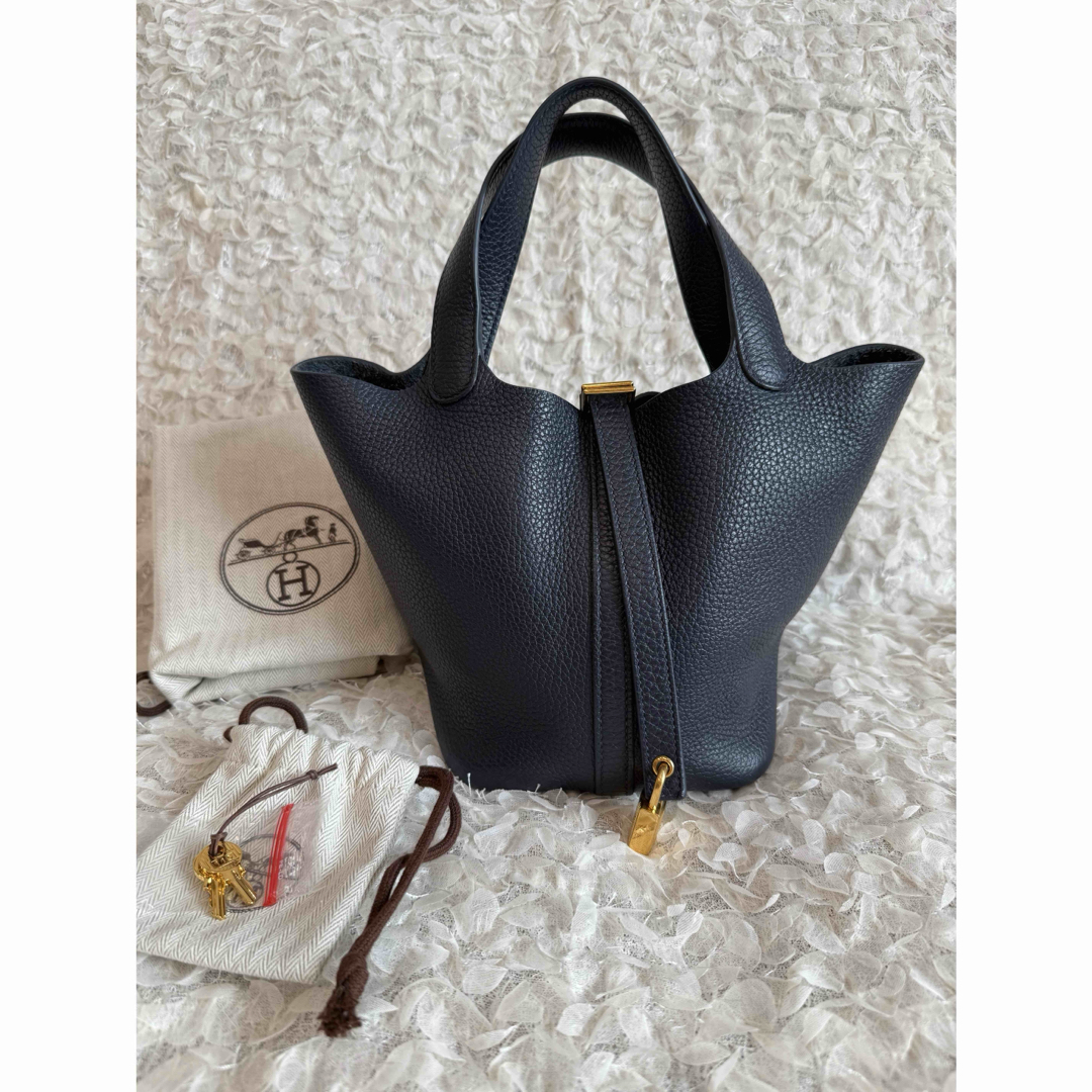 HERMES - エルメス ピコタンロックPM ブルーニュイ/Gold金具の HERMES - エルメス ピコタンロックPM ブルーニュイ/Gold金具の