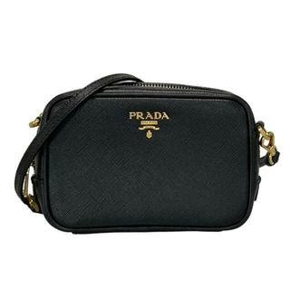 PRADA - プラダ ショルダーバッグ ブラック レザー 黒 シルバー PRADA - プラダ ショルダーバッグ ブラック レザー 黒 シルバー