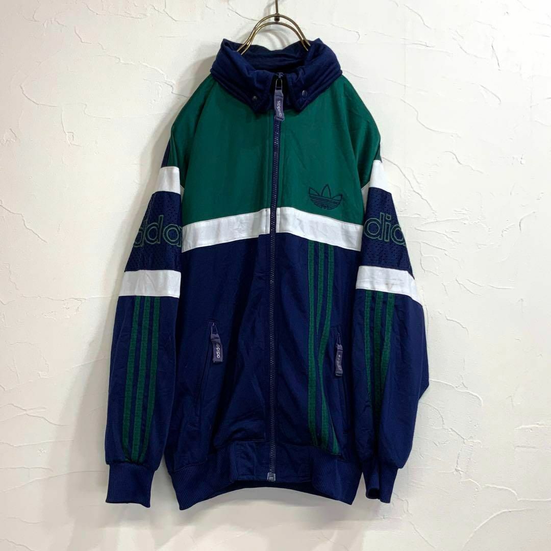 90's adidas ビッグトレフォイル刺繍 トラックトップ サイドロゴ 90's adidas ビッグトレフォイル刺繍 トラックトップ サイドロゴ